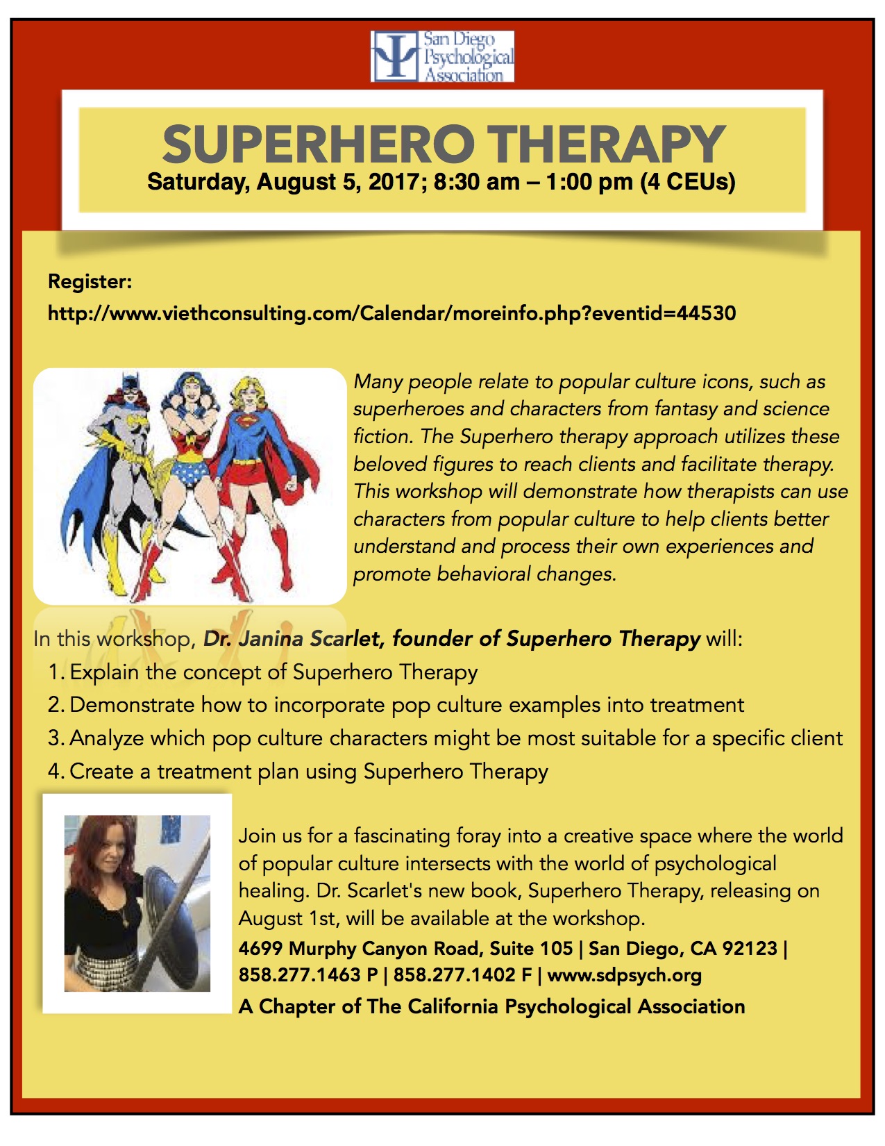 Superhero Therapy Flyer | The San Diego Psychologist